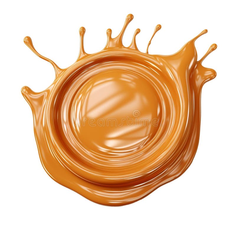 Caramel Round Shaped Splash Stock Illustration - Illustration of shape ...