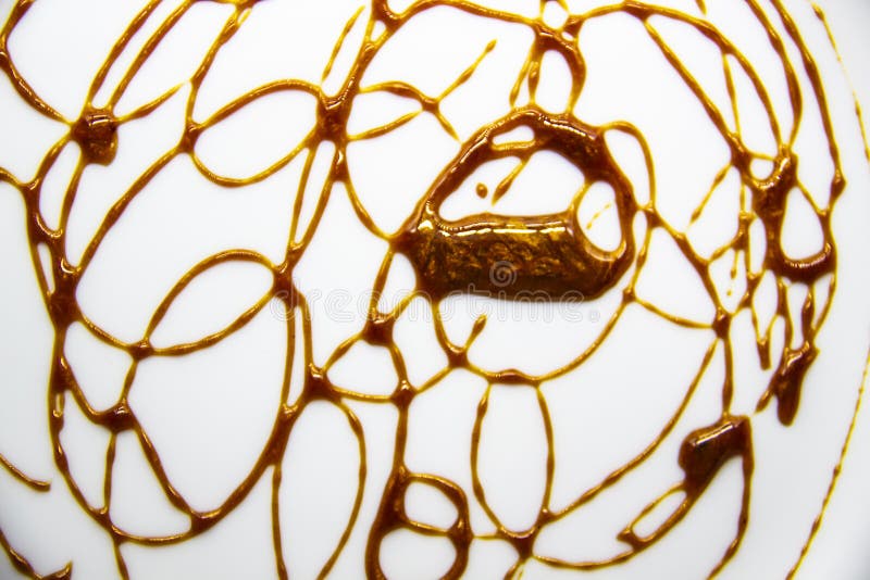 Caramel Sauce Drawing Against White Background Stock Photo - Image of ...