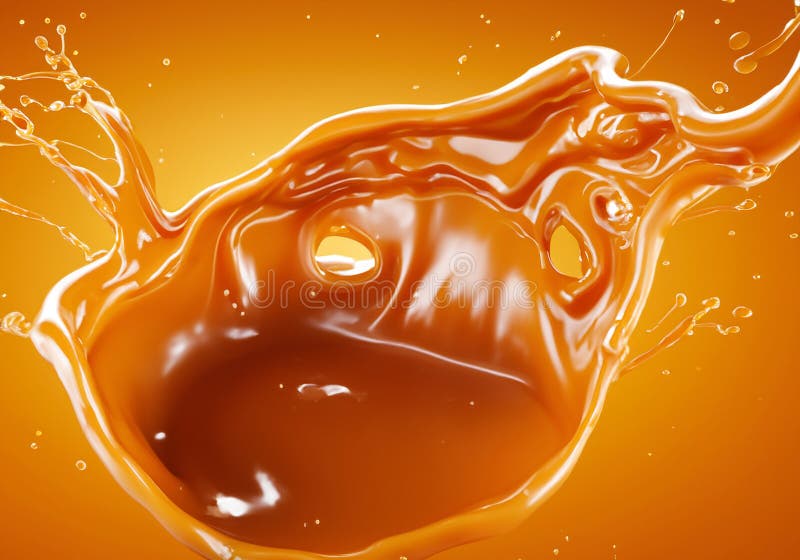 Caramel Sauce, Liquid Syrup Splash Stock Illustration - Illustration of ...