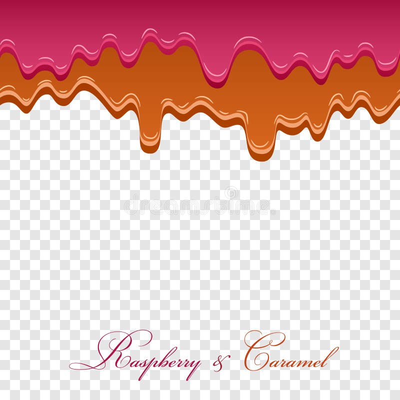 Caramel Sauce, Raspberry Jam Seamless Pattern. 3d Caramel Drop Liquid ...