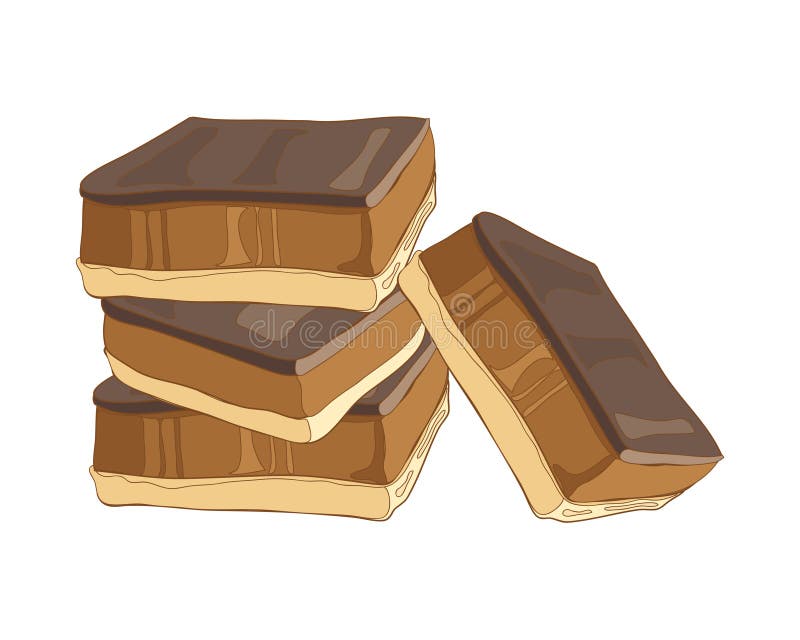 Caramel shortbread stock vector. Illustration of treat - 61166520