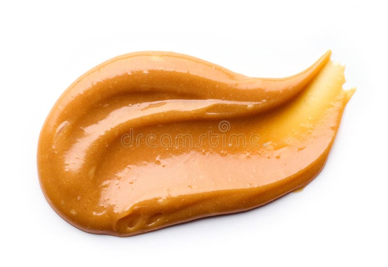 Caramel Smear on White Background Stock Photo - Image of dessert, macro ...