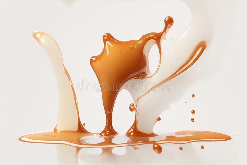 Caramel Splash Isolated White and Background Stock Illustration ...