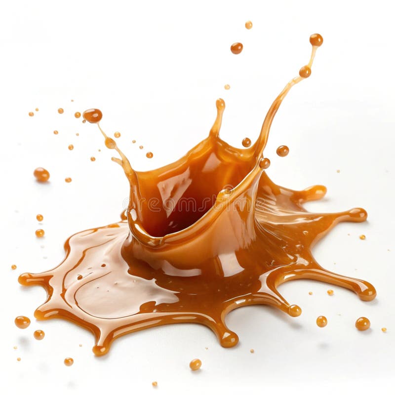 Caramel Splash Isolated on White Background Stock Illustration ...