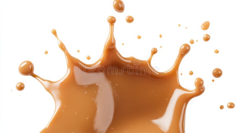 Caramel Splash Liquid Motion on White, Dessert , Sweet Stock ...