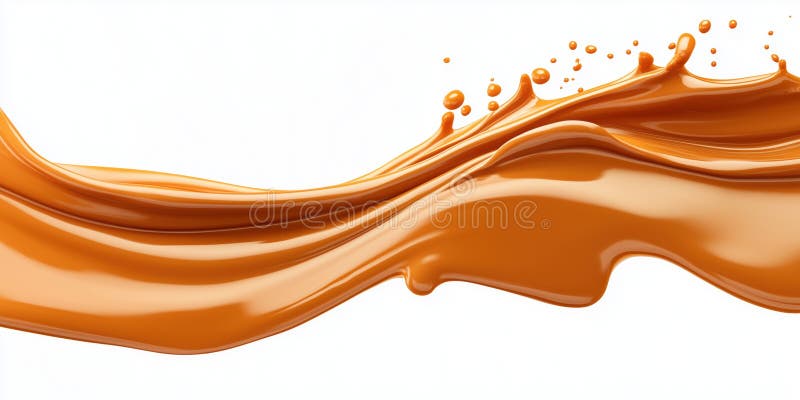Caramel Splash Wave Pattern Creates a Stunning Visual Effect Isolated ...