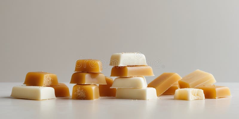 Caramel Sweets in Yellow and White Colors Stock Image - Image of ...