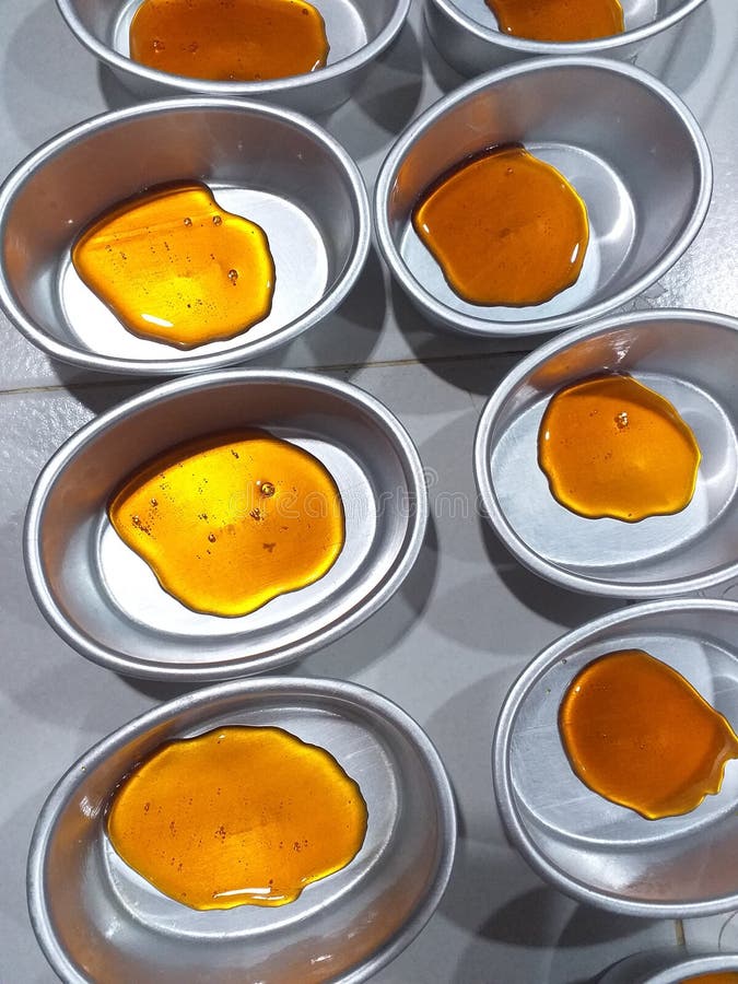 Caramel Syrup on Bottom of Cups Stock Image - Image of clear, bottom ...