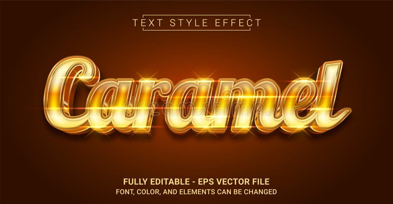 Caramel Text Style Effect. Editable Graphic Text Template Stock Vector ...
