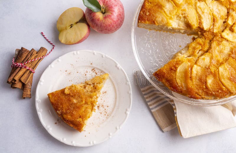 Caramelized Apple Cake is a Delicious Dessert. Turkish Name Elmali Kek ...
