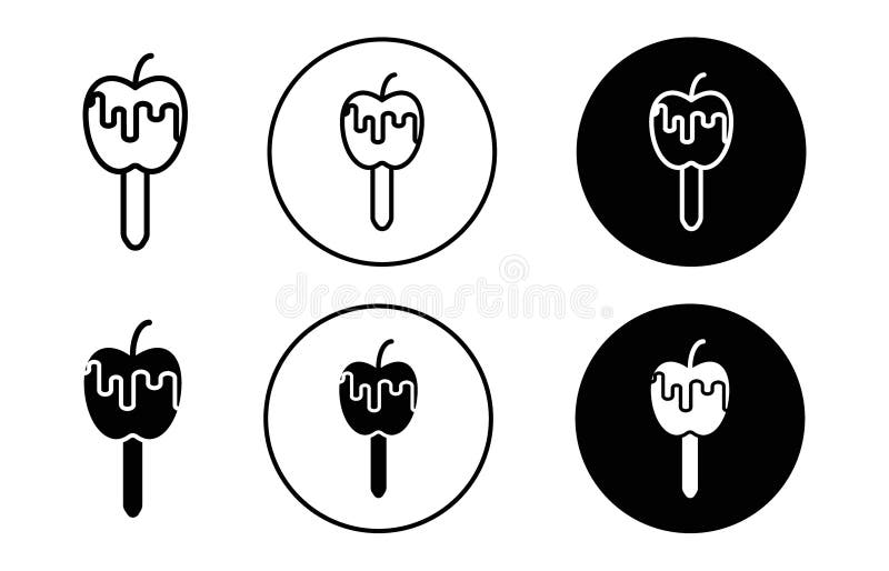 Caramelized apple icon stock illustration. Illustration of caramel ...