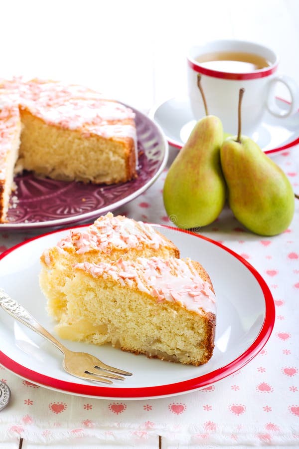 Caramelized Pear Sponge Cake Stock Photo - Image of sweet, snack: 59624802