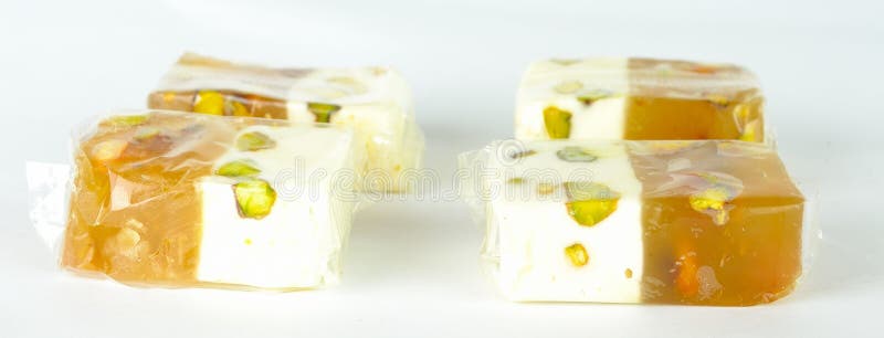 Caramelo Del Placer Turco Con Uno a Imagen de archivo - Imagen de medio ...