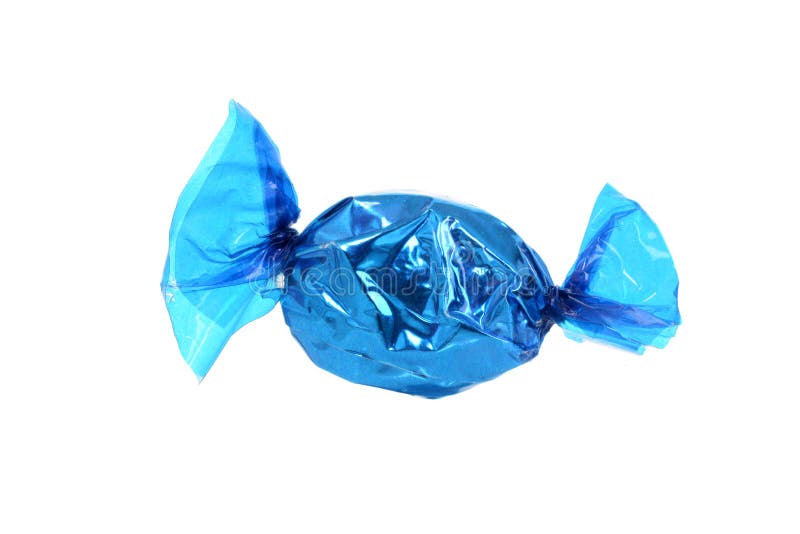 Caramelo envuelto azul imagen de archivo. Imagen de supresor - 55106223