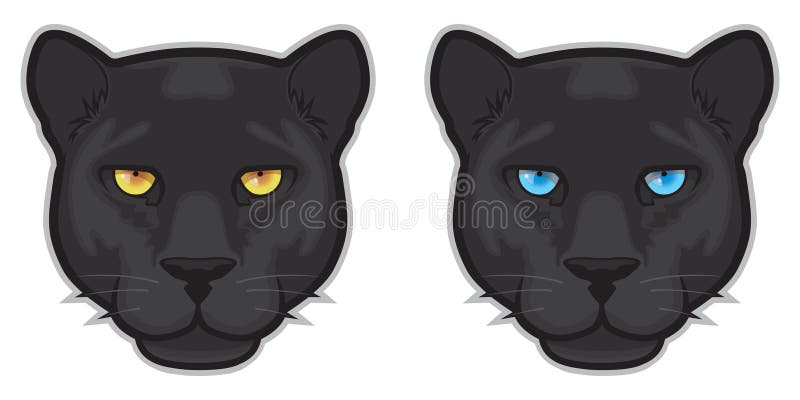 Caras de la pantera negra ilustración del vector. Ilustración de pasto ...