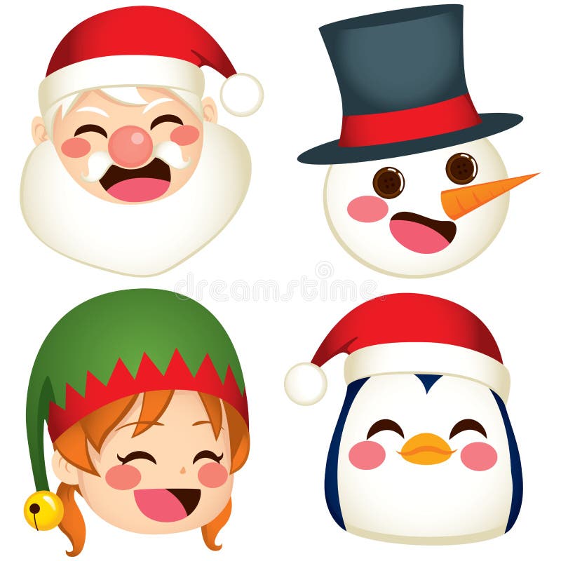 Caras Del Carácter De La Navidad Ilustración del Vector - Ilustración ...