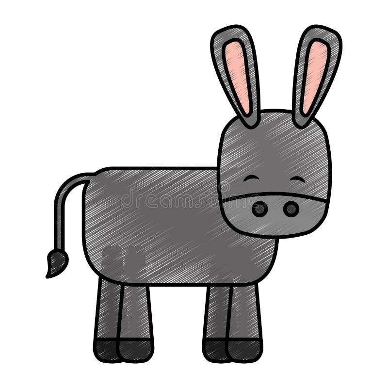 Carattere Sveglio Della Mangiatoia Del Mulo Illustrazione Vettoriale ...
