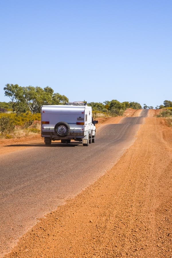 Caravan in Outback Australia Stock Photo - Image of landscape, road ...