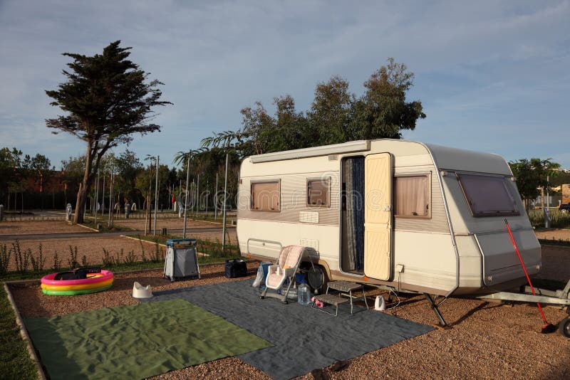 Caravan on a camping site stock image. Image of camper - 27444357