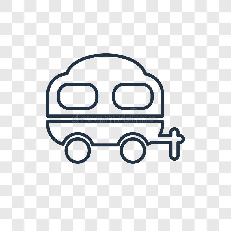 Caravan Concept Vector Linear Icon Isolated on Transparent Background ...