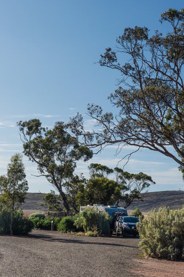 Caravan in Outback Australia Stock Image - Image of hitched, caravan ...