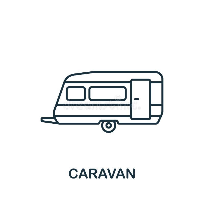 Caravan Icon. Line Simple Line Outdoor Recreation Icon for Templates ...