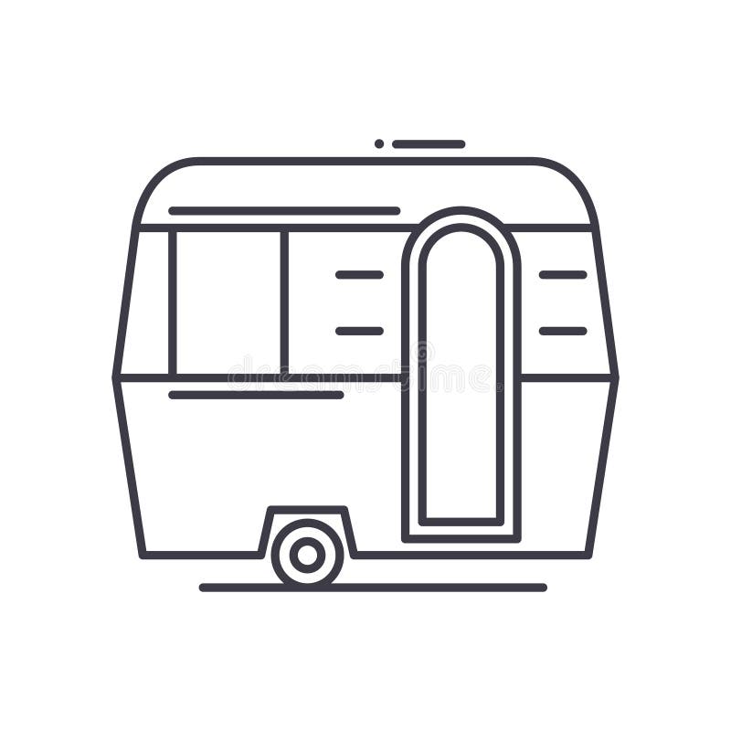 Caravan Linear Icon. Modern Outline Caravan Logo Concept On Whit Stock ...
