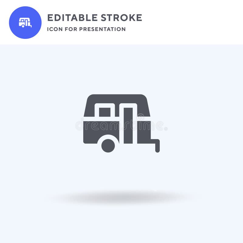 Caravan Icon Vector, Filled Flat Sign, Solid Pictogram Isolated on White, Logo Illustration ...