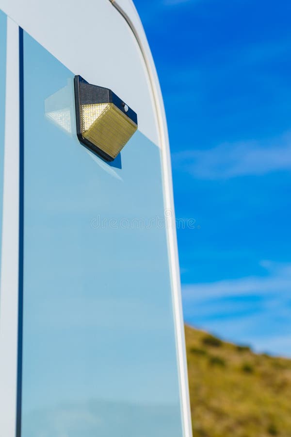 Caravan led light detail stock image. Image of motorhome - 346670815