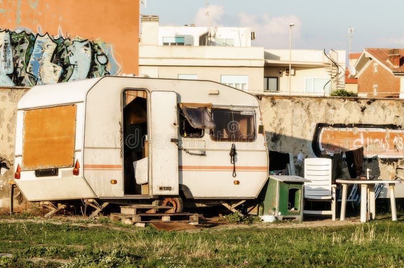 Caravan Poverty stock photo. Image of grungy, alone, failure - 46310142