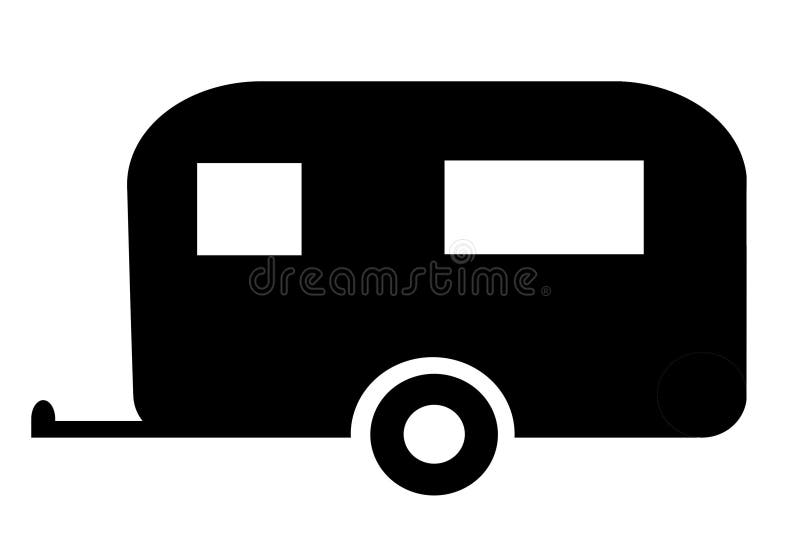 Caravan or Camper Van Symbol Stock Vector - Illustration of leisure ...