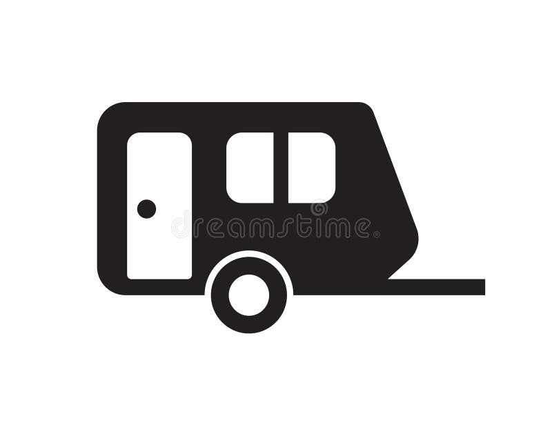 Simple Caravan Silhouette Side View Stock Illustration - Illustration ...