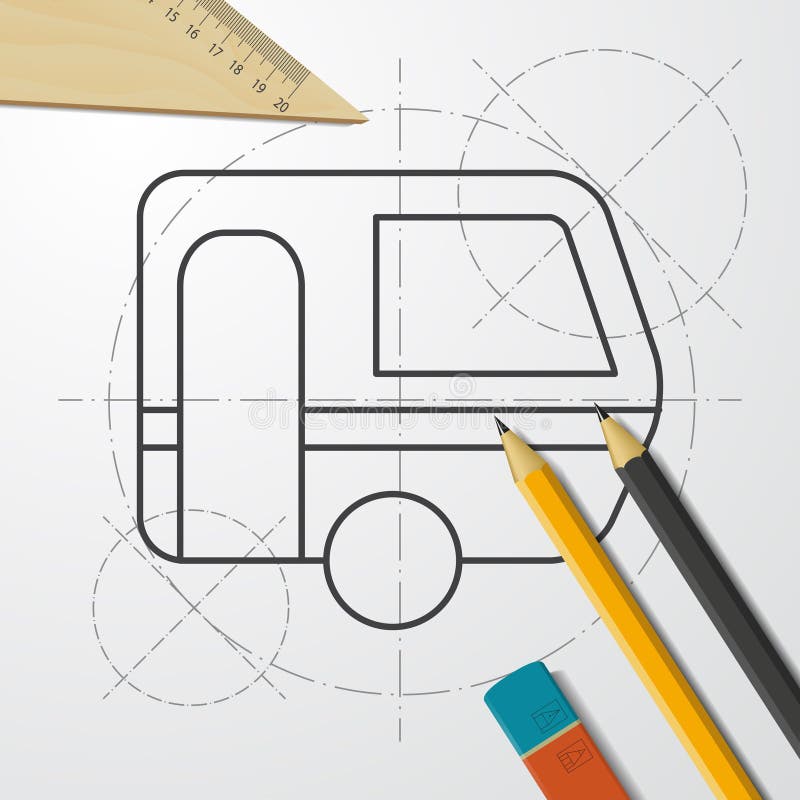 Caravan Blueprint Stock Illustrations – 8 Caravan Blueprint Stock ...