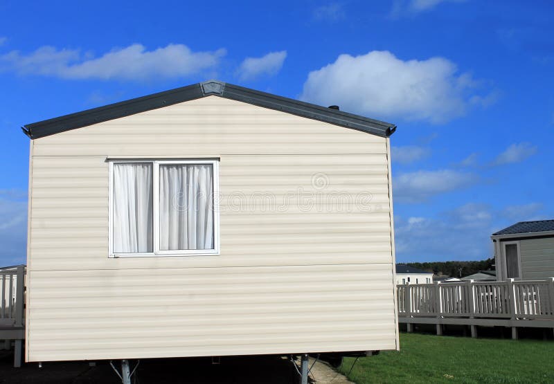 Caravan in a trailer park stock image. Image of exterior - 52198909