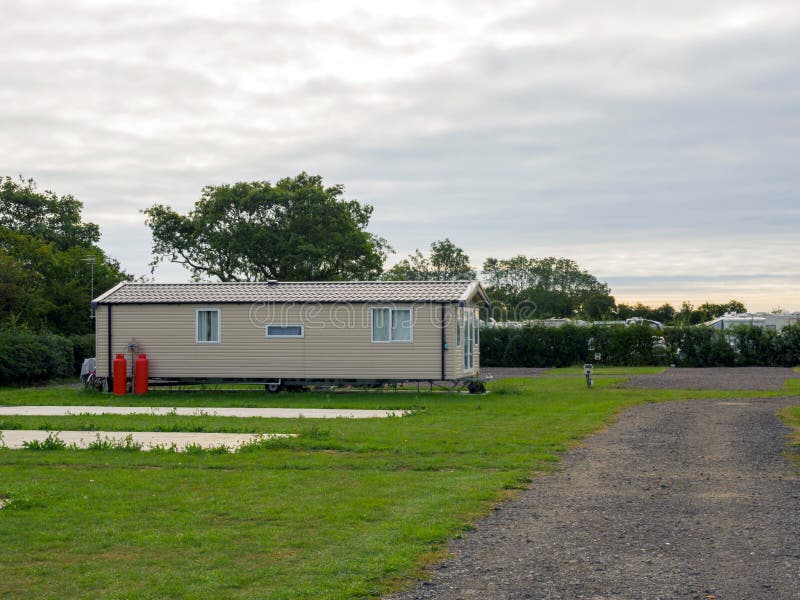 Caravan on Typical British Summer Holiday Park Stock Photo - Image of ...