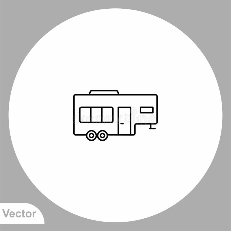 Caravan Vector Icon Sign Symbol Stock Illustration - Illustration of ...