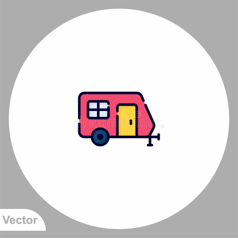Caravan Vector Icon Sign Symbol Stock Illustration - Illustration of ...