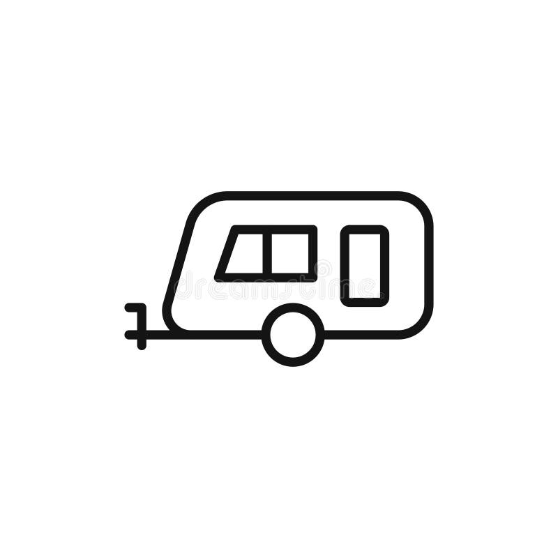 Caravan Vector Icon Symbol on White Background Stock Vector ...