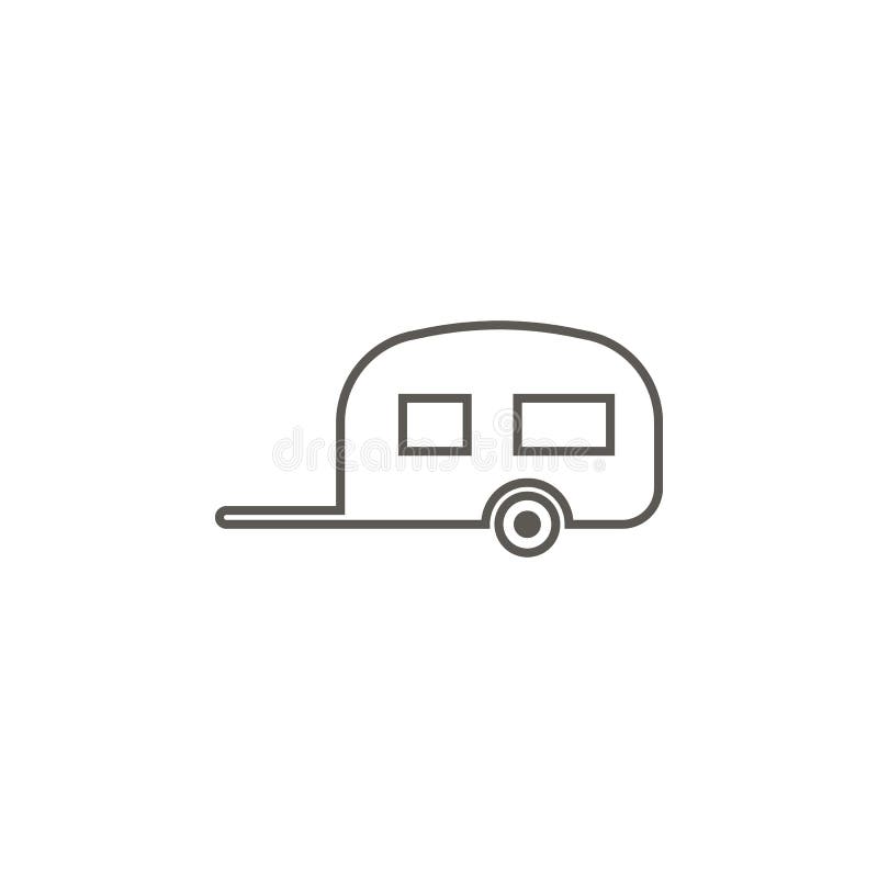Eenvoudige Tekenvector Van Het Mobiele Caravan - Pictogram Vector ...