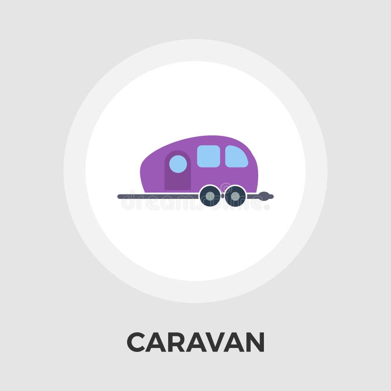 Caravan Vlak Pictogram vector illustratie. Illustration of kampeerauto ...