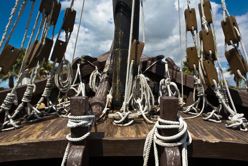 Caravel forecastle stock photo. Image of andalusia, deadeye - 24569424