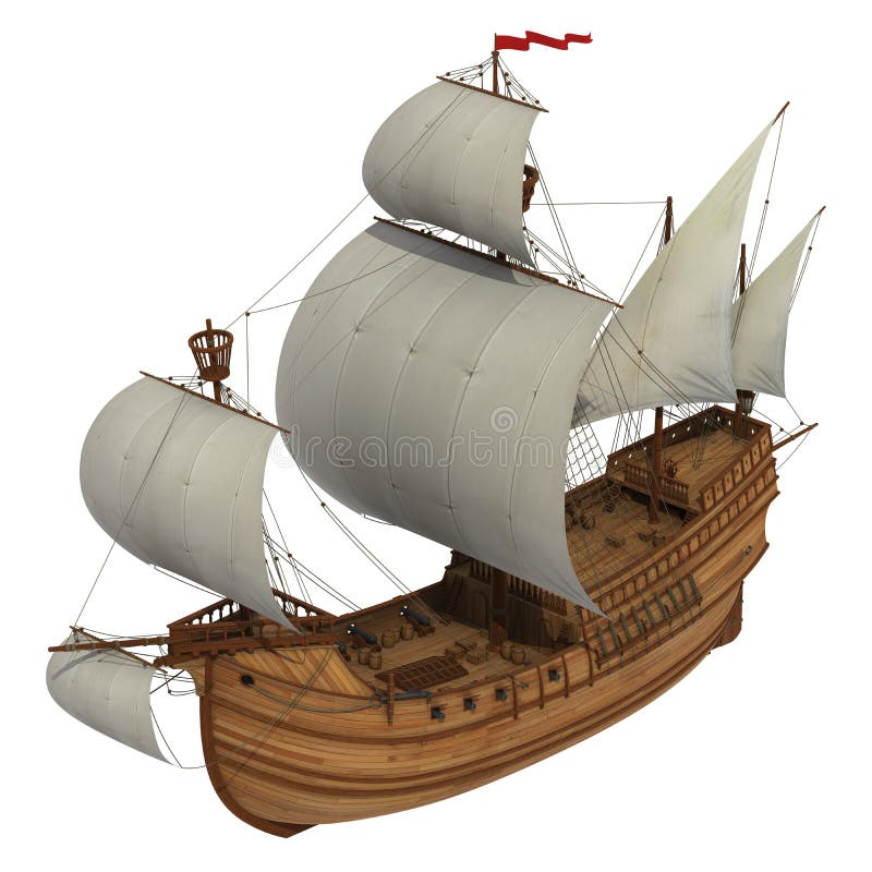 Caravella Sopra Fondo Bianco Illustrazione di Stock - Illustrazione di ...