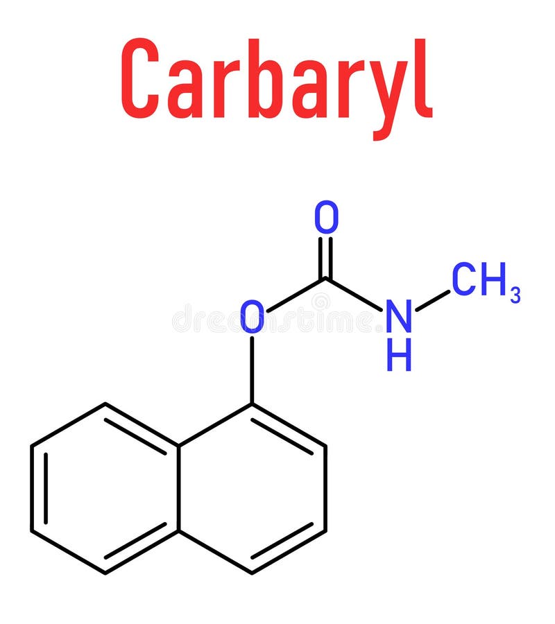 Carbaryl or Carbaril Insecticide Molecule. Carbamate Class. Skeletal ...
