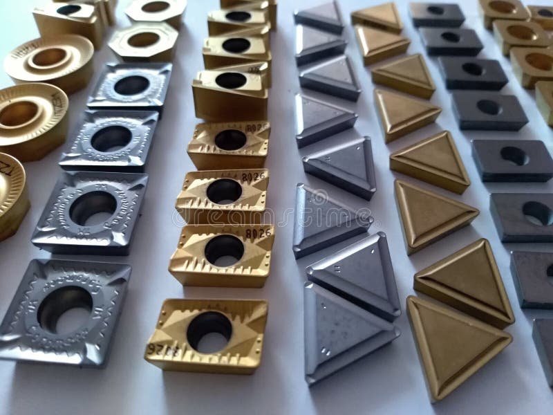 Carbide cutting inserts stock image. Image of detail - 185546299