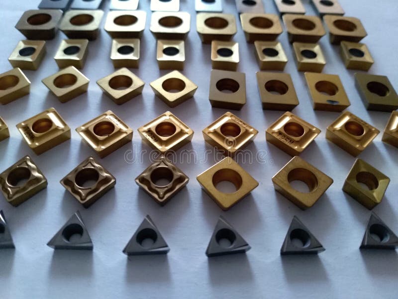 Carbide cutting inserts stock image. Image of detail - 185546313