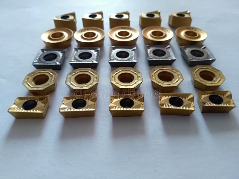 Carbide cutting inserts stock image. Image of metal - 185546319