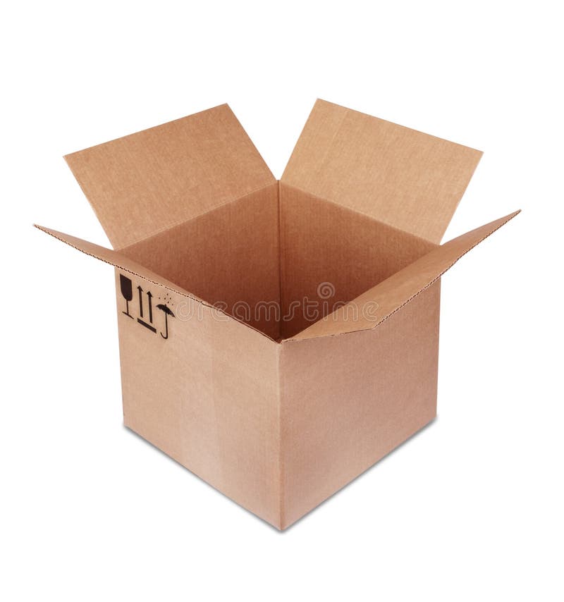 Empty Cardboard Box, Inside View. View from Above Stock Image - Image ...