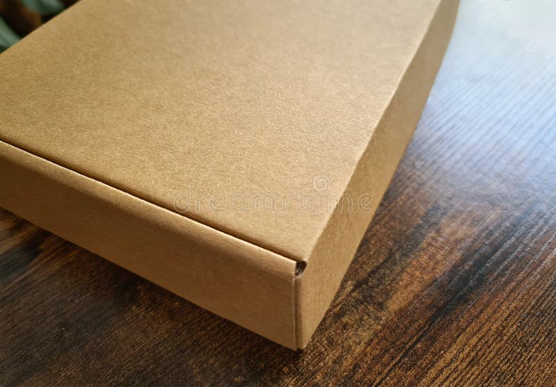 Carboard Box Mockup. Template of a Carton Packaging on Wooden Surface ...