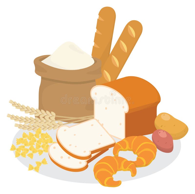 Carbohydrate food. stock vector. Illustration of eating - 73369221