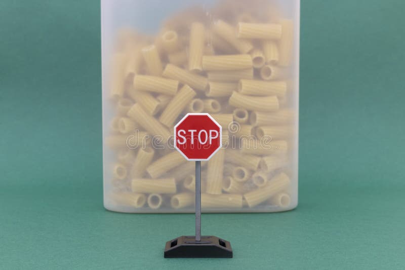 Carbohydrate Increase Concept - Pasta and Road Sign Stock Photo - Image ...